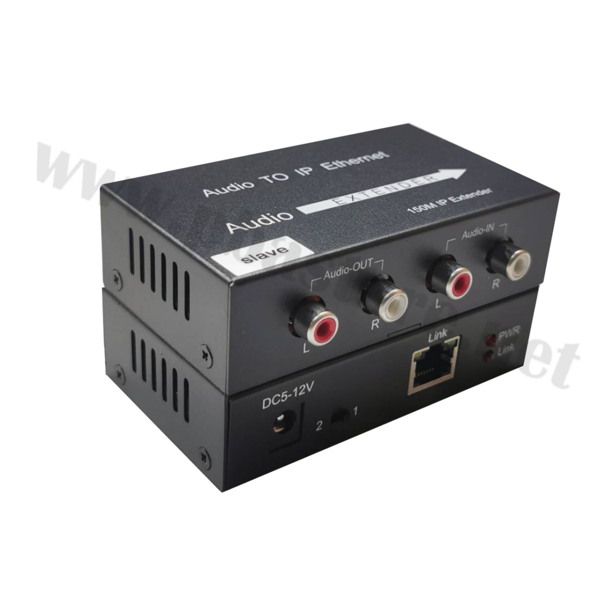 2-Way Audio (RCA) 1CH L/R Extender 150M เป็นอุปกรณ์แปลงสัญญาณเสียง(Audio) ช่องเสียบชนิด RCA ...